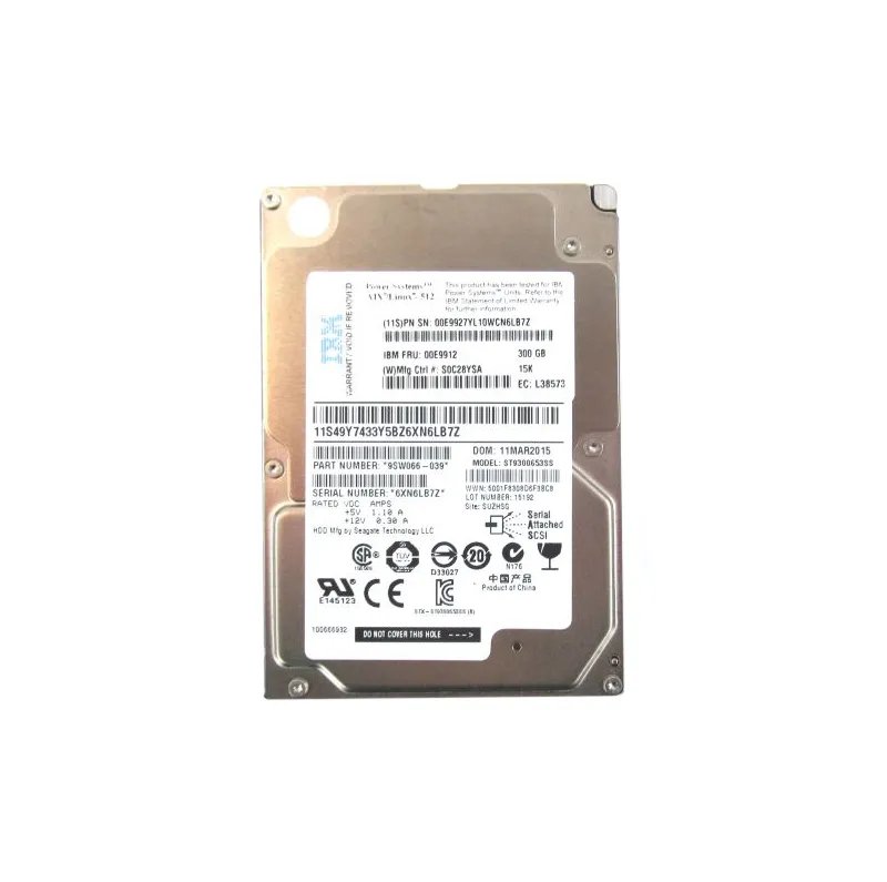 00E9912 - IBM 300GB 15000RPM SAS 6Gb/s 2.5-Inch Hard Drive