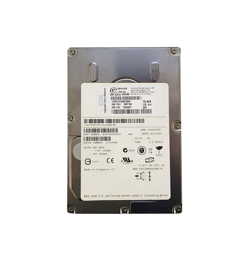 39R7340 - IBM 73.4GB 10000RPM SAS 6Gb/s 16MB Cache 3.5-Inch Hard Drive