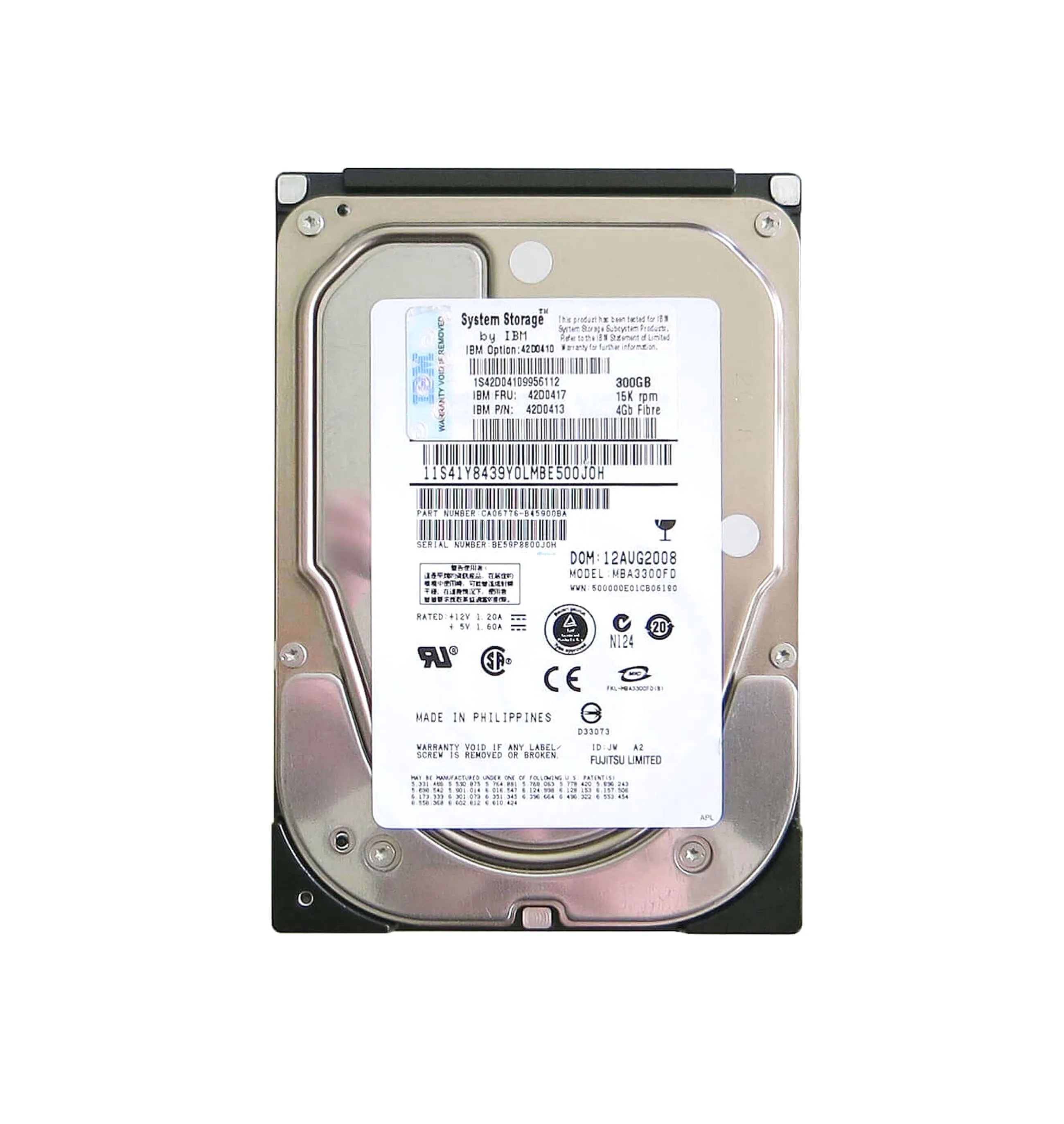 42D0417 - IBM 300GB 15000RPM Fibre Channel 4Gb/s 16MB Cache 3.5-Inch ...