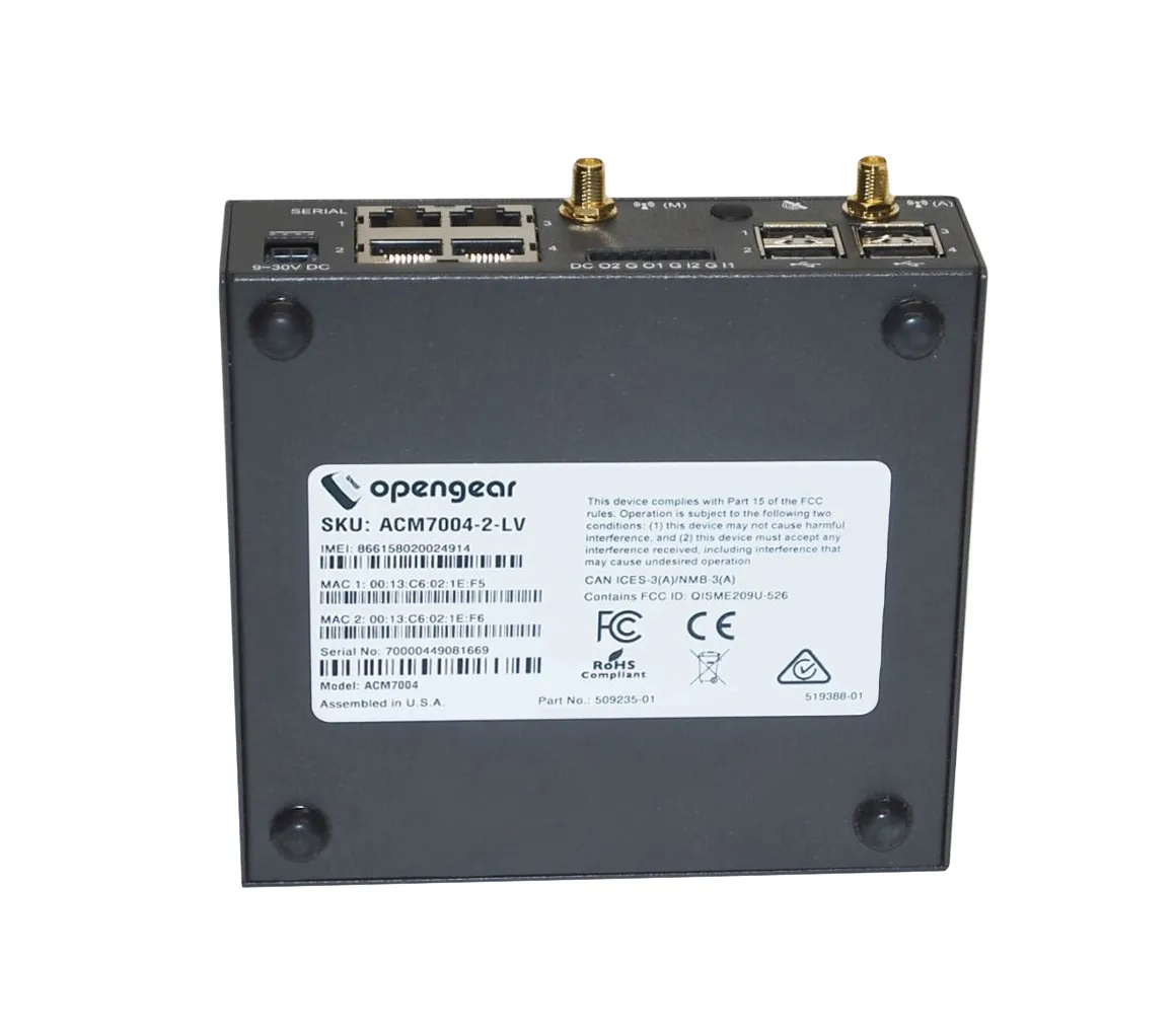 ACM7004-2-LV - Opengear 4 x RJ45 RS-232 Serial Port Resilience Gateway