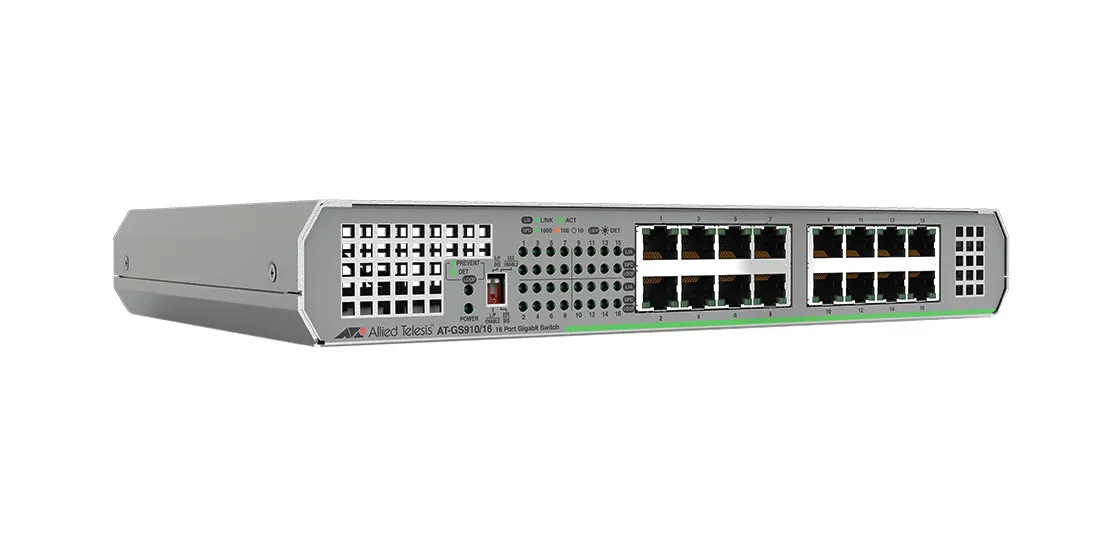 AT-GS910/16 - Allied Telesis GS910 AT-GS910/16 16 x Ports 1000Base-T Layer 2 Unmanaged 1U Rack ...