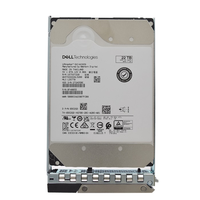 DC2GD - Dell 22TB 7200RPM SAS 12Gb/s Hot-Pluggable 512MB Cache 3.5-Inch ...