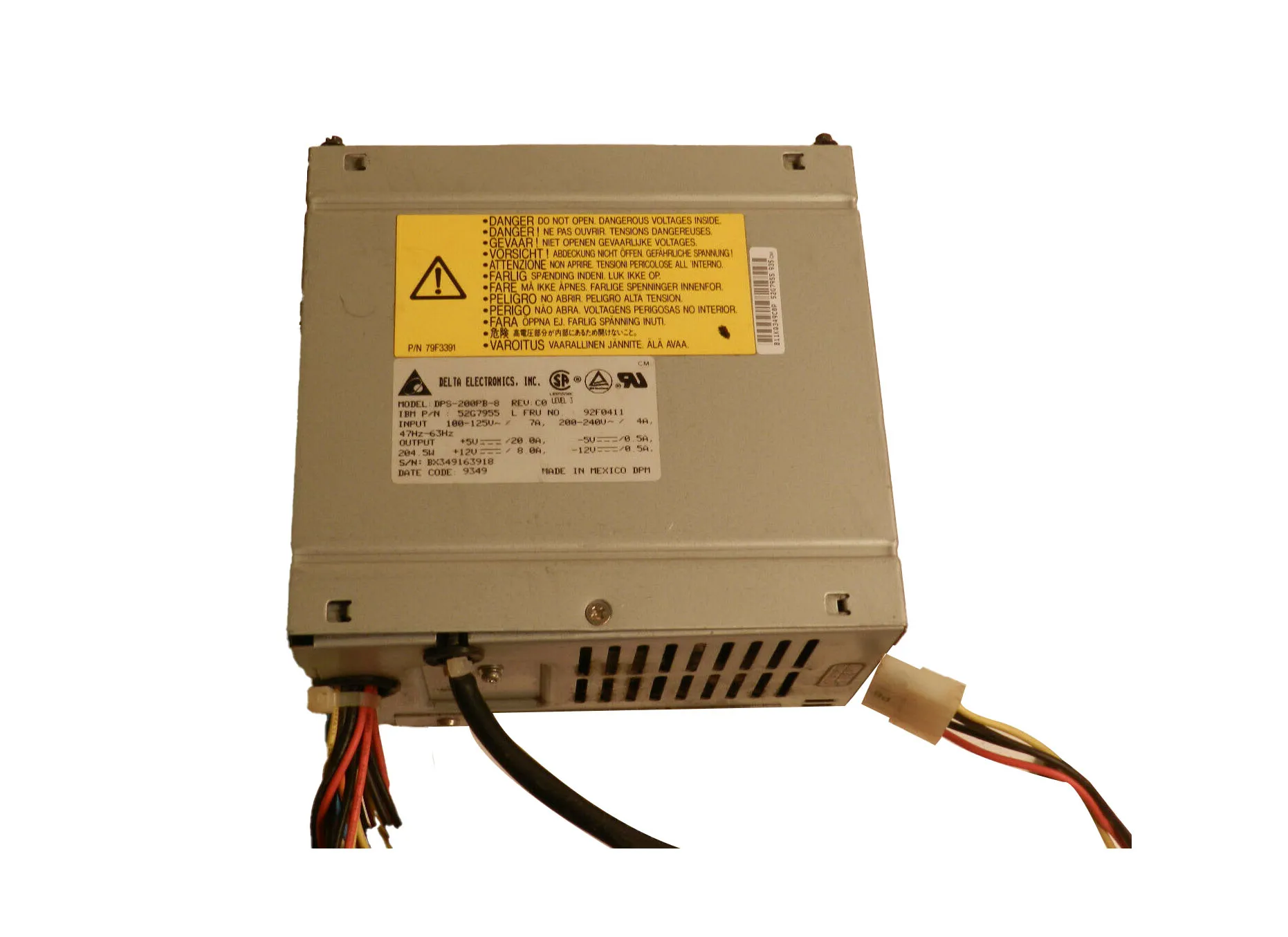 DPS-200PB-8 - Delta 200-Watts 200-240V 8A 47-63Hz AT Power Supply