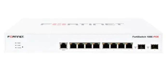 FS-108E-POE - Fortinet 100 108E-PoE 8x RJ45 4x PoE 2x SFP Switch