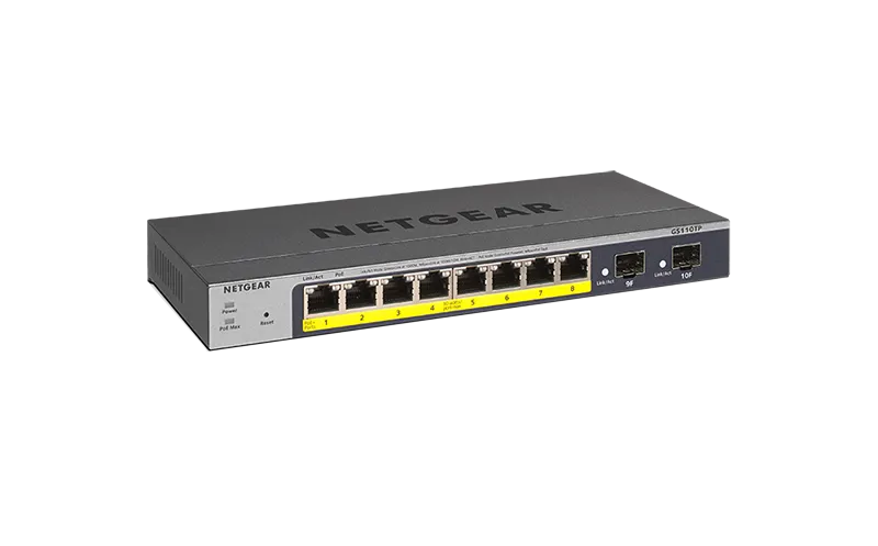 GS110TPV3 - Netgear GS110TP 8 x RJ-45 Ports PoE 10/100/1000Base-T + 2 x ...