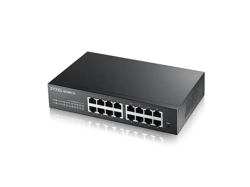 GS1900-16 - ZyXEL 16 x Ports 10/100/1000Base-T + 2 x SFP Ports Layer 2 Managed 1U Rack-mountable ...