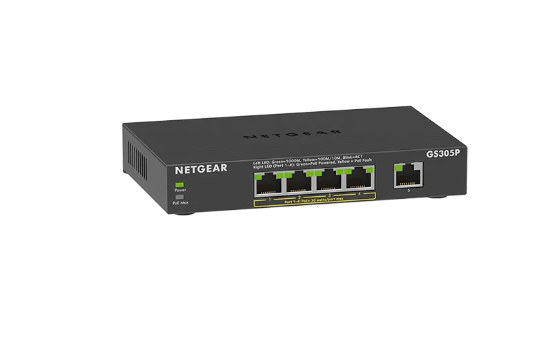 GS305PV2 - Netgear 300 Series GS305P 4 x Ports PoE+ 10/100/1000Base-T ...