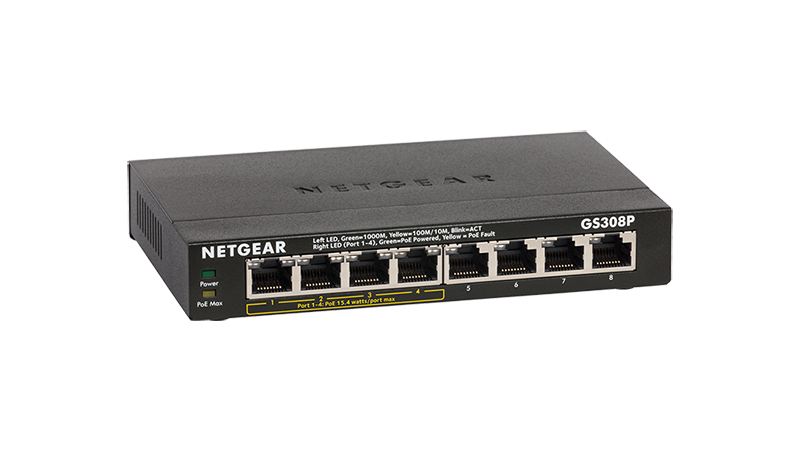 GS308P - Netgear GS308P 300 Series 8 x RJ-45 Ports PoE 10/100/1000Base ...