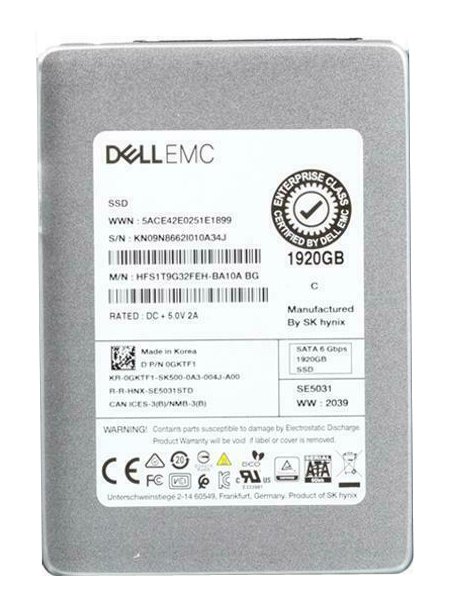 HFS1T9G32FEH-BA10A - Hynix SE5031 Series 1.92TB TLC SATA 6Gb/s Hot-Pluggable Mixed Use 2.5-Inch SSD