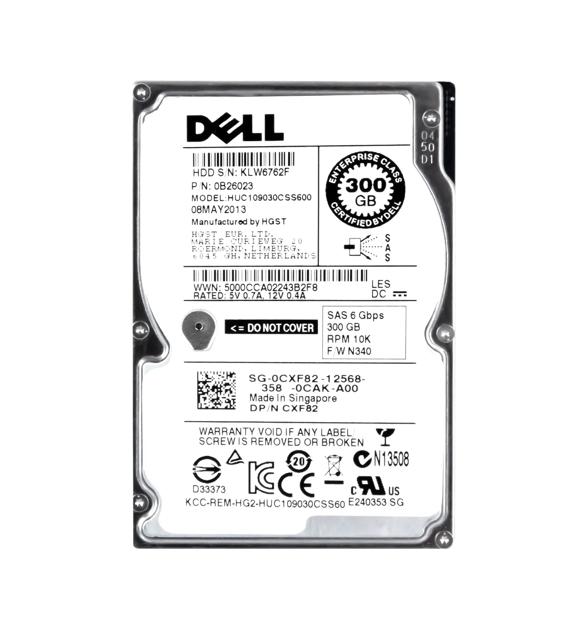 HUC109030CSS600 - HGST 300GB 10000RPM SAS 6Gb/s 64MB Cache 2.5-in HDD