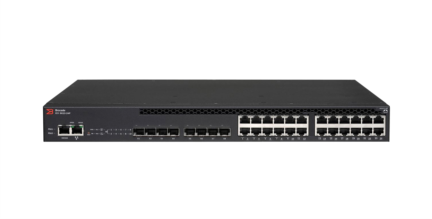 ICX6610-24P-E - Brocade ICX 6610 24 x Ports 1000Base-T RJ-45 + 8 x ...