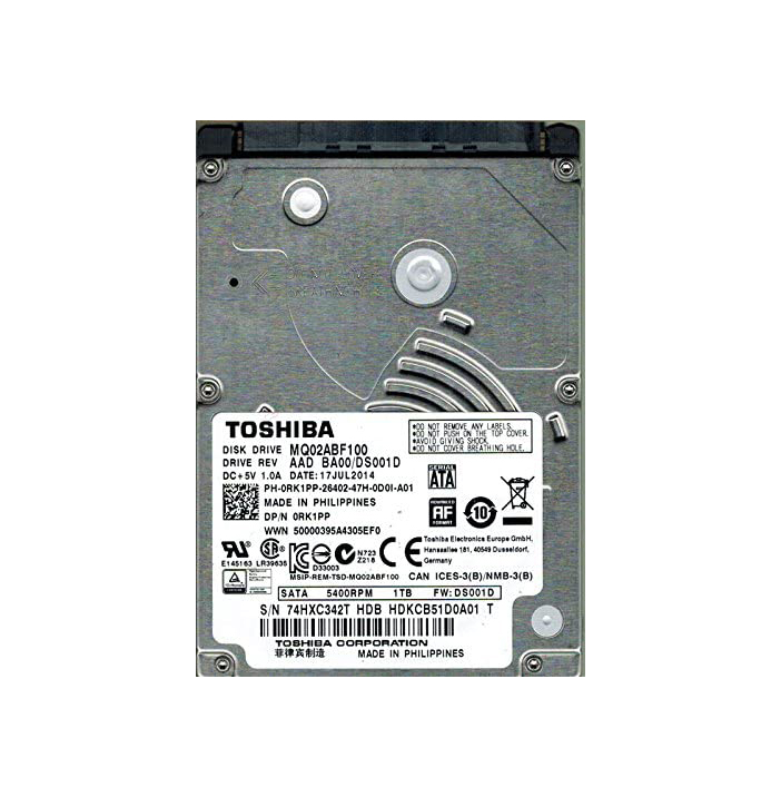 MQ02ABF100 - Toshiba MQ02ABF Series 1TB 5400RPM SATA 6Gb/s 16MB Cache 2 ...