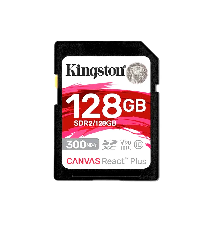 SDR2/128GB - Kingston 128GB Canvas React Plus SDHC UHS-II SD Memory Card