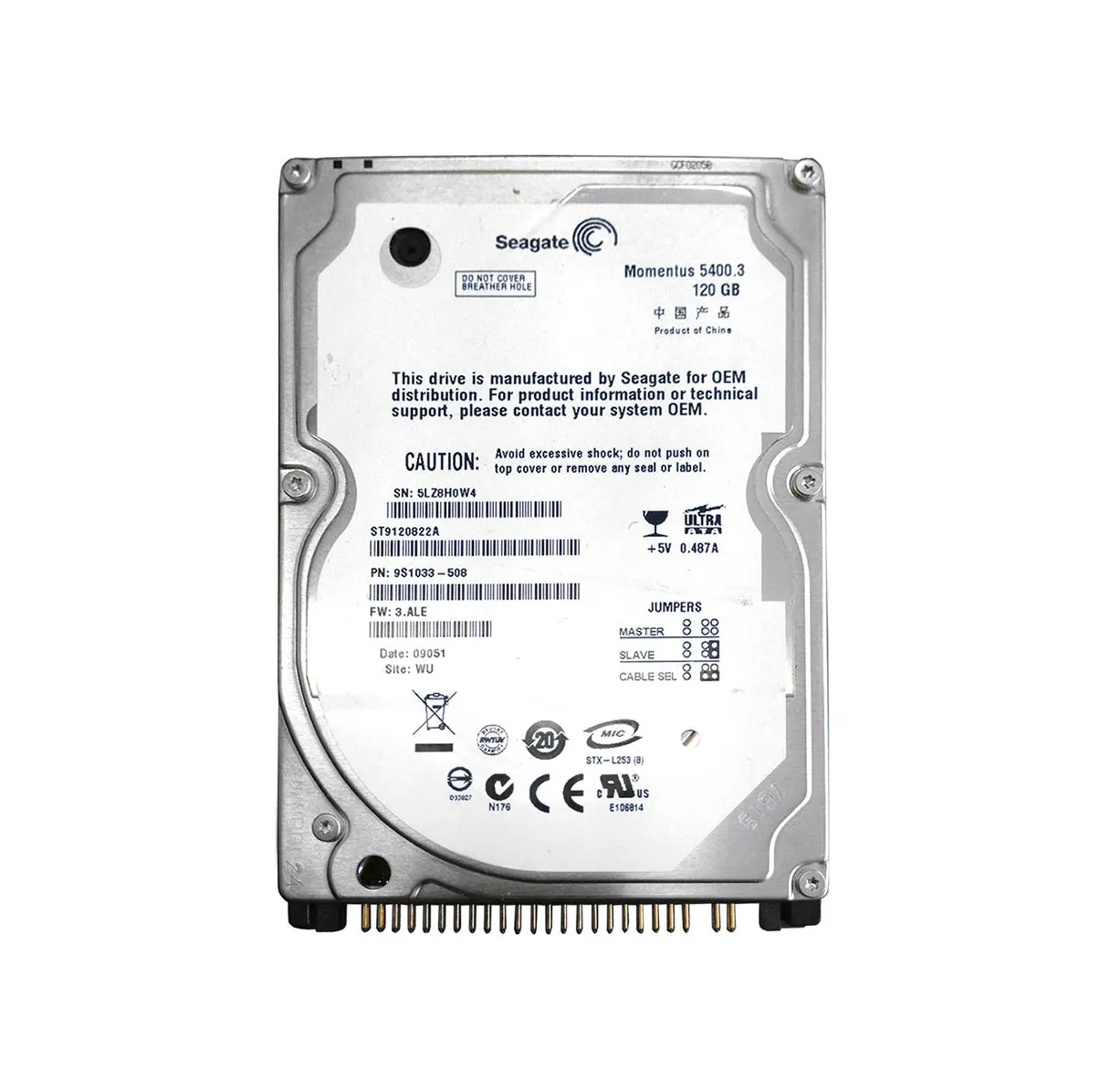ST9120822A - Seagate Momentus 5400.3 Series 120GB 5400RPM IDE Ultra ATA ...