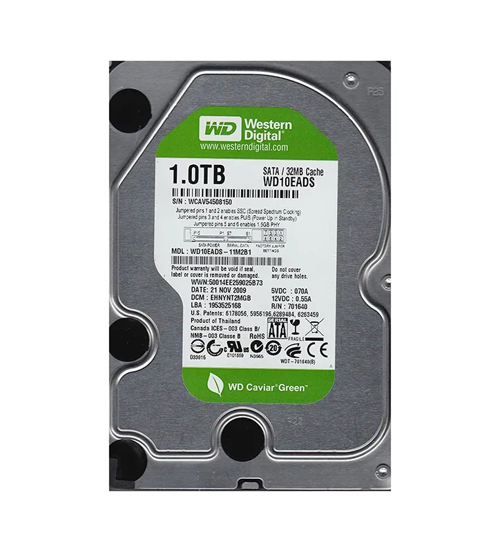 WD10EADS-11M2B1 - Western Digital Caviar Green 1TB 5400RPM SATA 3Gb/s 32MB Cache (RoHS) 3.5-Inch ...