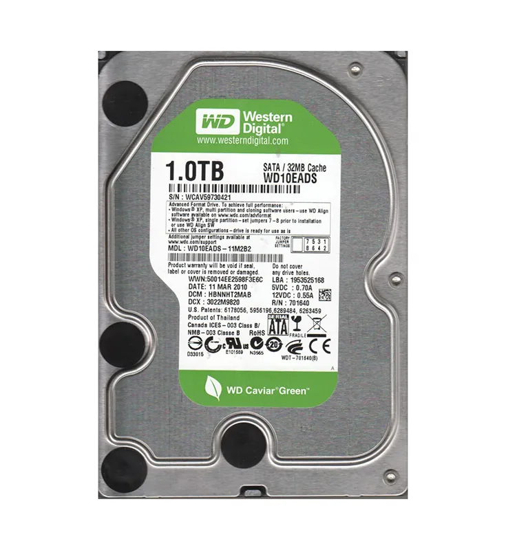 WD10EADS-11M2B2 - Western Digital Caviar Green 1TB 5400RPM SATA 3Gb/s 32MB Cache (RoHS) 3.5-Inch ...