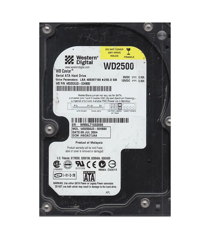 WD2500JD-00HBB0 - Western Digital Caviar SE 250GB 7200RPM SATA 1.5Gb/s ...