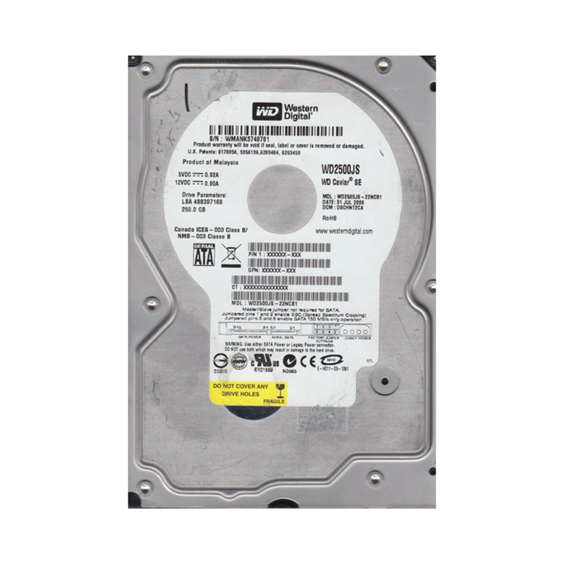 WD2500JS-22NCB1 - Western Digital Caviar SE 250GB 7200RPM SATA 3Gb/s ...