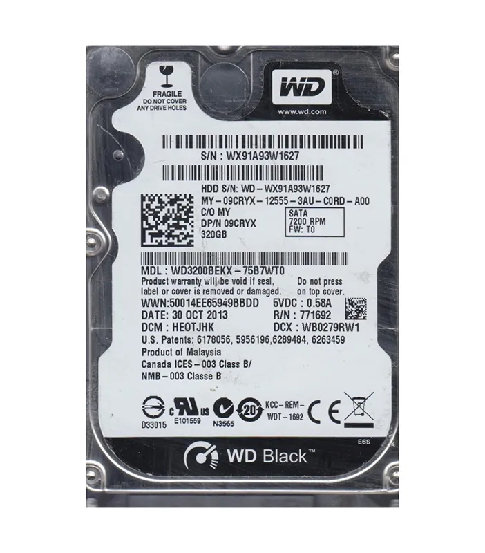 WD3200BEKX-75B7WT0 - Western Digital Black 320GB 7200RPM SATA 6Gb/s 16MB Cache (RoHS) 2.5-Inch ...