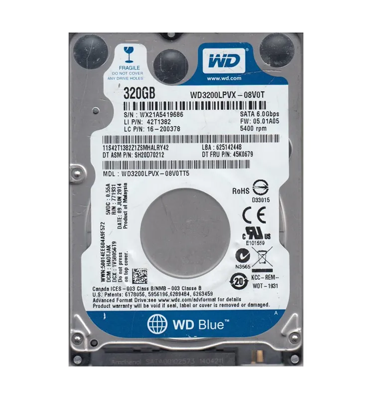 WD3200LPVX-08V0TT5 - WD 320GB 5400RPM SATA 6Gb/s 2.5-in HDD