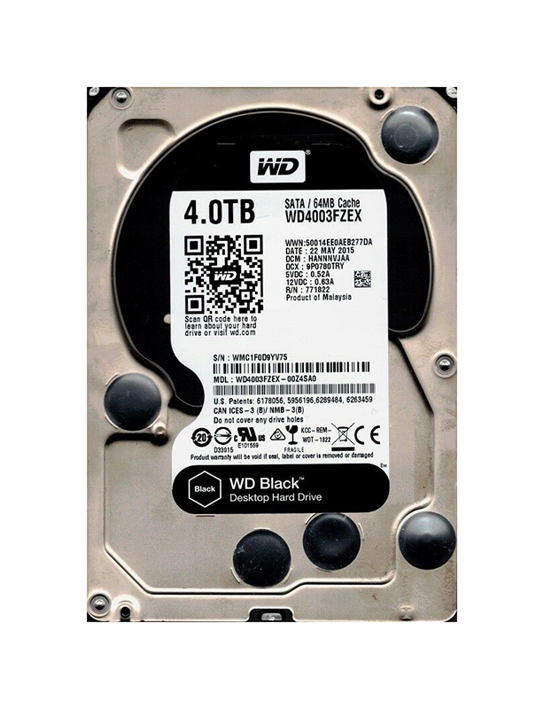 WD4003FZEX-00Z4SA0 - Western Digital Black 4TB 7200RPM SATA 6Gb/s 64MB ...