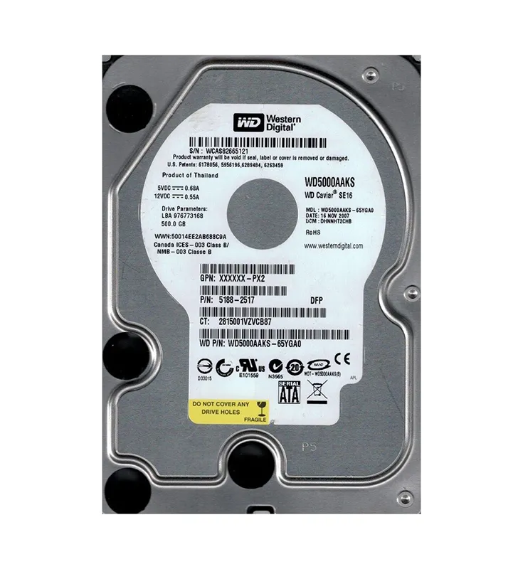 WD5000AAKS-65YGA0 - Western Digital Caviar Blue 500GB 7200RPM SATA 3Gb ...