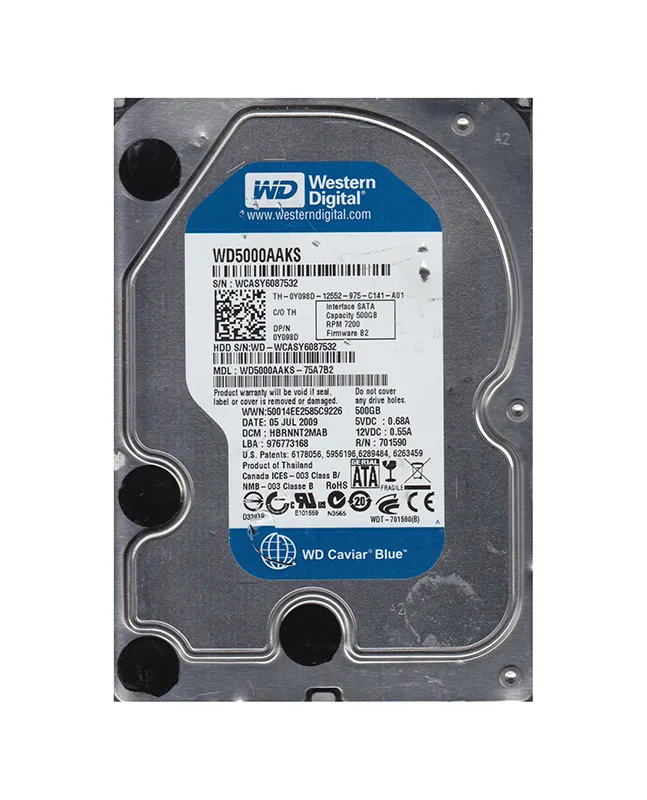 WD5000AAKS-75A7B2 - Western Digital Caviar Blue 500GB 7200RPM SATA 3Gb/s 16MB Cache 3.5-Inch ...