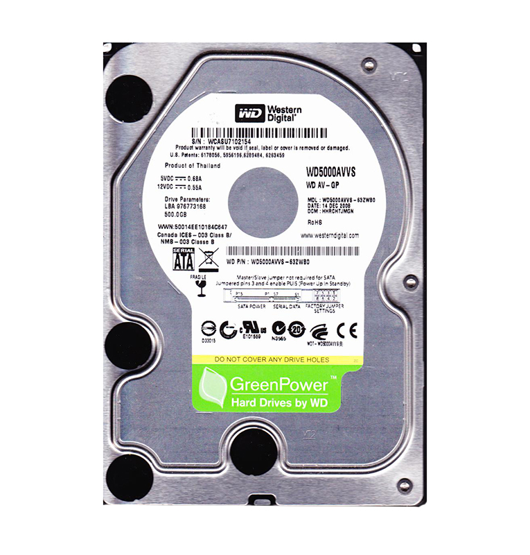 WD5000AVVS-63ZWB0 - Western Digital AV-GP 500GB 7200RPM SATA 3GB/s 8MB Cache 3.5-inch Hard Disk ...