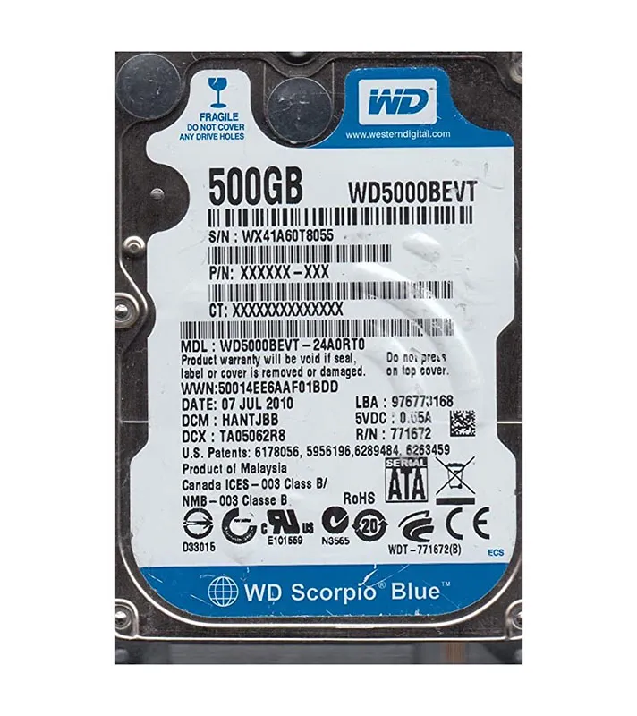 WD5000BEVT-24A0RT0 - Western Digital Scorpio Blue 500GB 5400RPM SATA ...