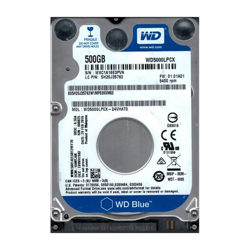 WD5000LPCX-24VHAT0 - Western Digital Blue 500GB 5400RPM SATA 6Gb/s 16MB ...