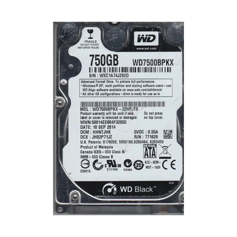 WD7500BPKX-22HPJT0 - Western Digital Black 750GB 7200RPM SATA 6Gb/s ...