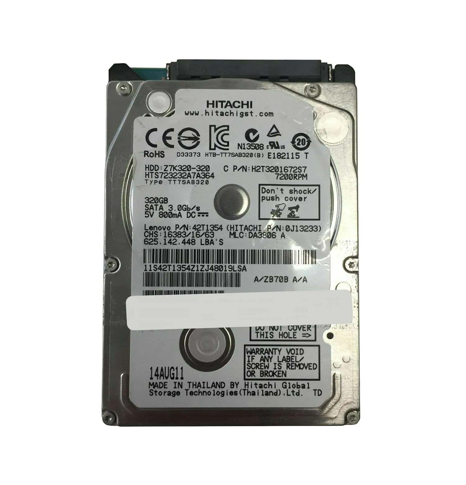 Z7K320-320 - Hitachi 320GB 7200RPM SATA 3Gb/s 16MB Cache 2.5-inch Hard ...