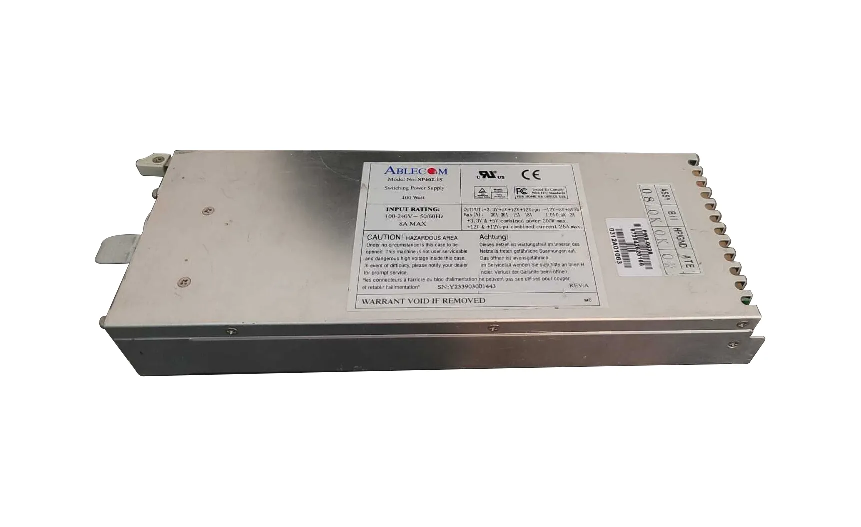 Sp402-1S - Ablecom 400-Watts Switching Power Supply